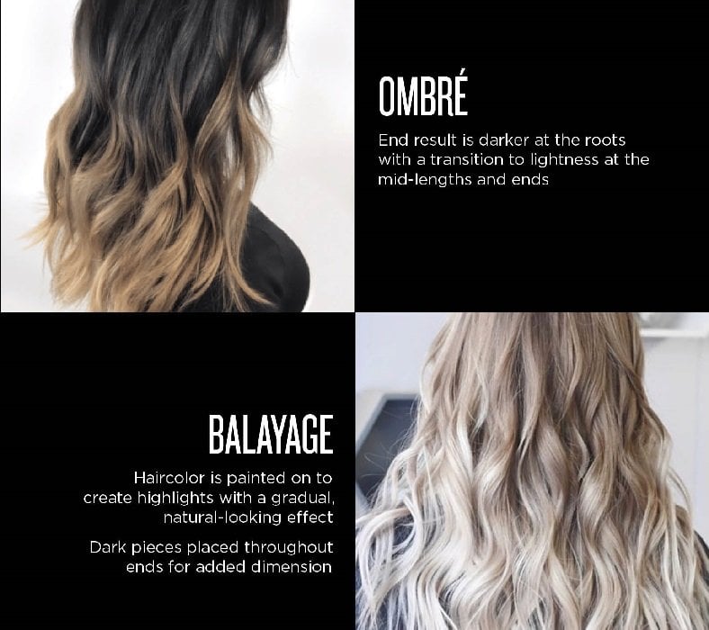difference between highlights and ombre